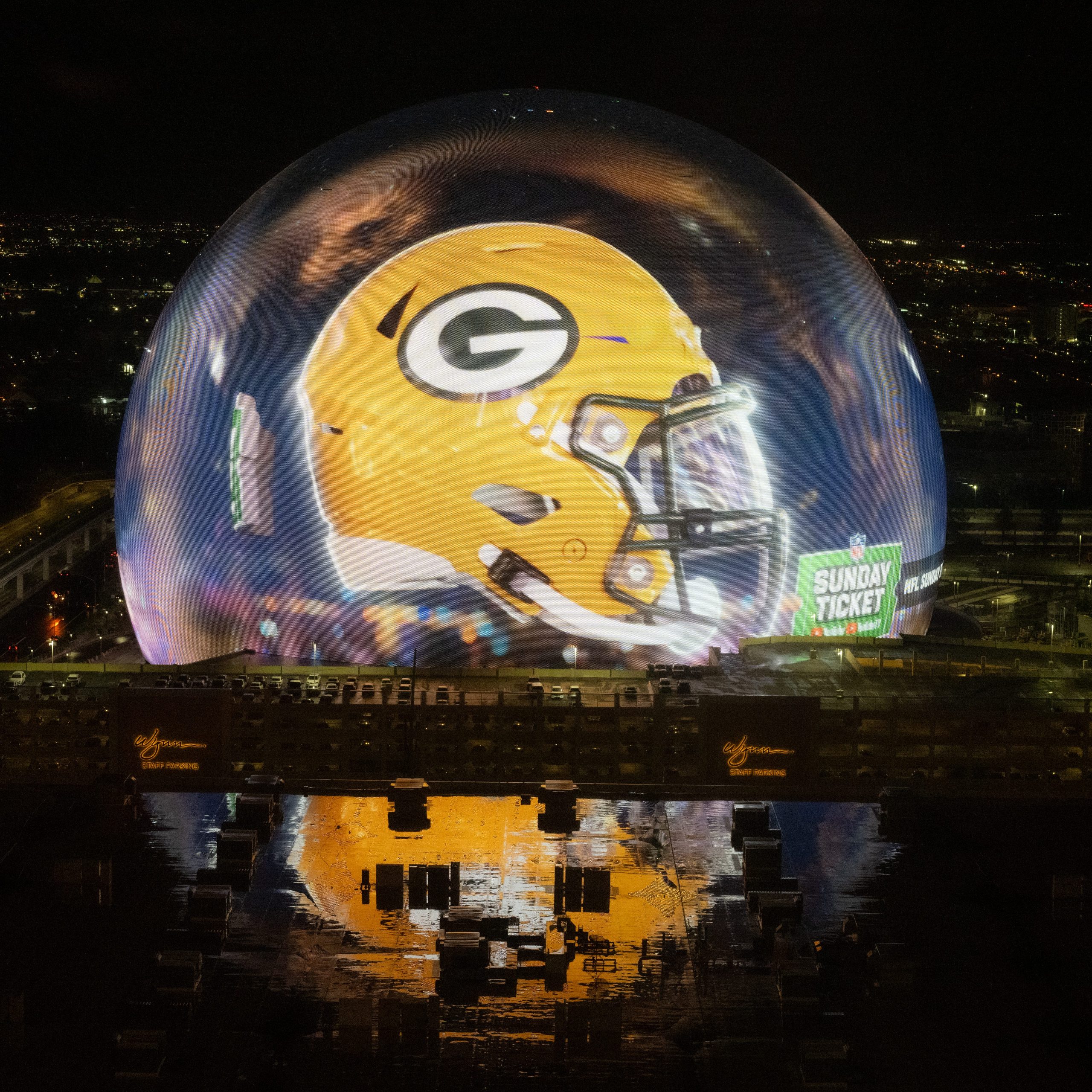 Multi-week YouTube campaign displays 32 NFL helmets on MSG Sphere ...